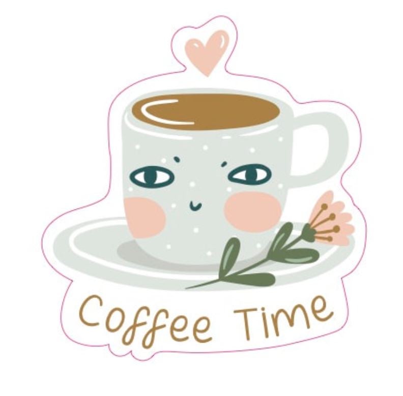 Big Moods - Coffee Time Sticker | White Pumpkin Studio