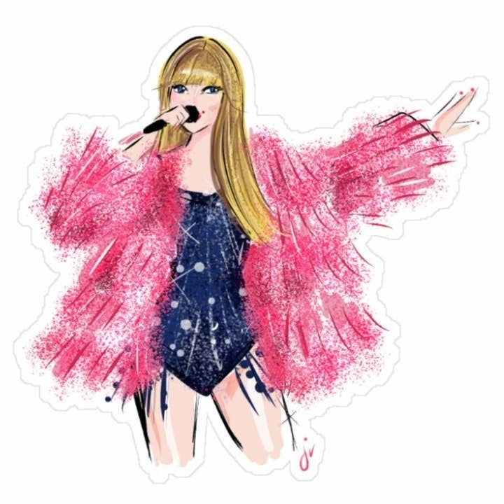 Jennifer Vallez - Taylor Swift Eras Tassel Jacket Sticker | White ...